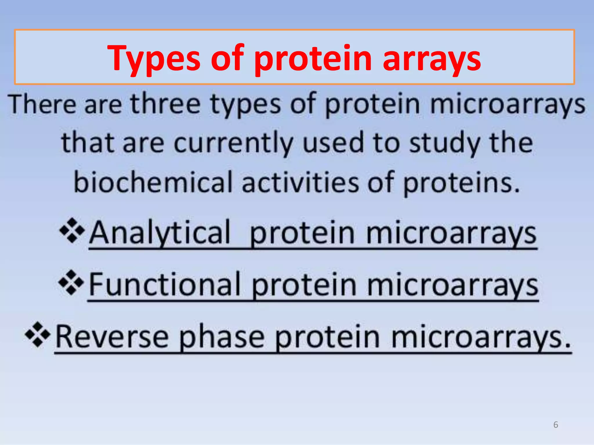 Protein array, types and application | PPTX