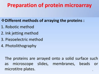 Protein array, types and application | PPTX