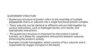 protein classification and structure.pptx | Chemistry | Science