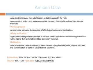 Protein Purification and Concentration Using Amicon Pro and Amicon ...