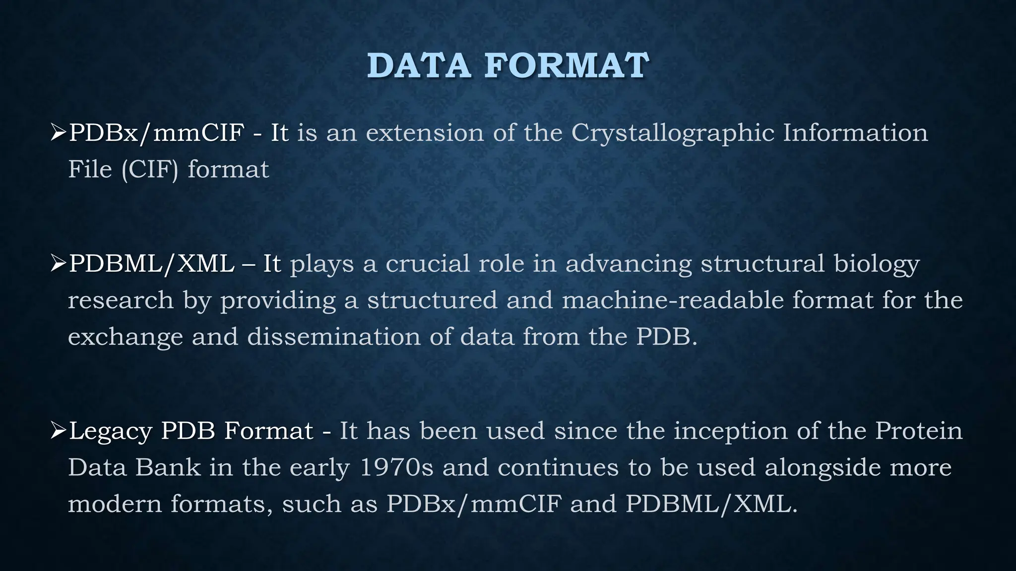 Protein Data Bank ( PDB ) - Bioinformatics | PPTX
