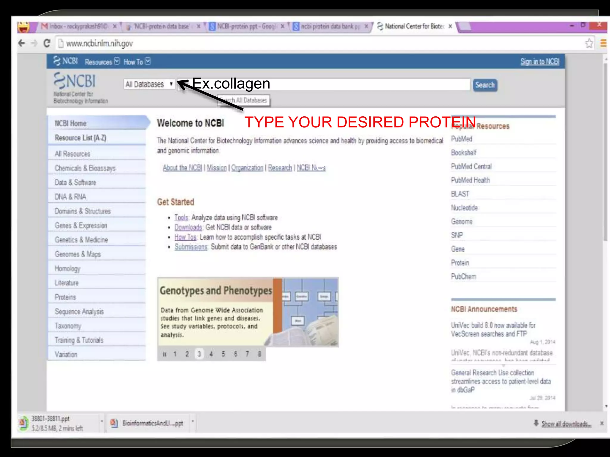 Protein database ..... of NCBI | PPTX | Databases | Computer Software and Applications