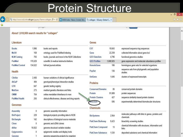 Protein database ..... of NCBI | PPTX | Databases | Computer Software and Applications