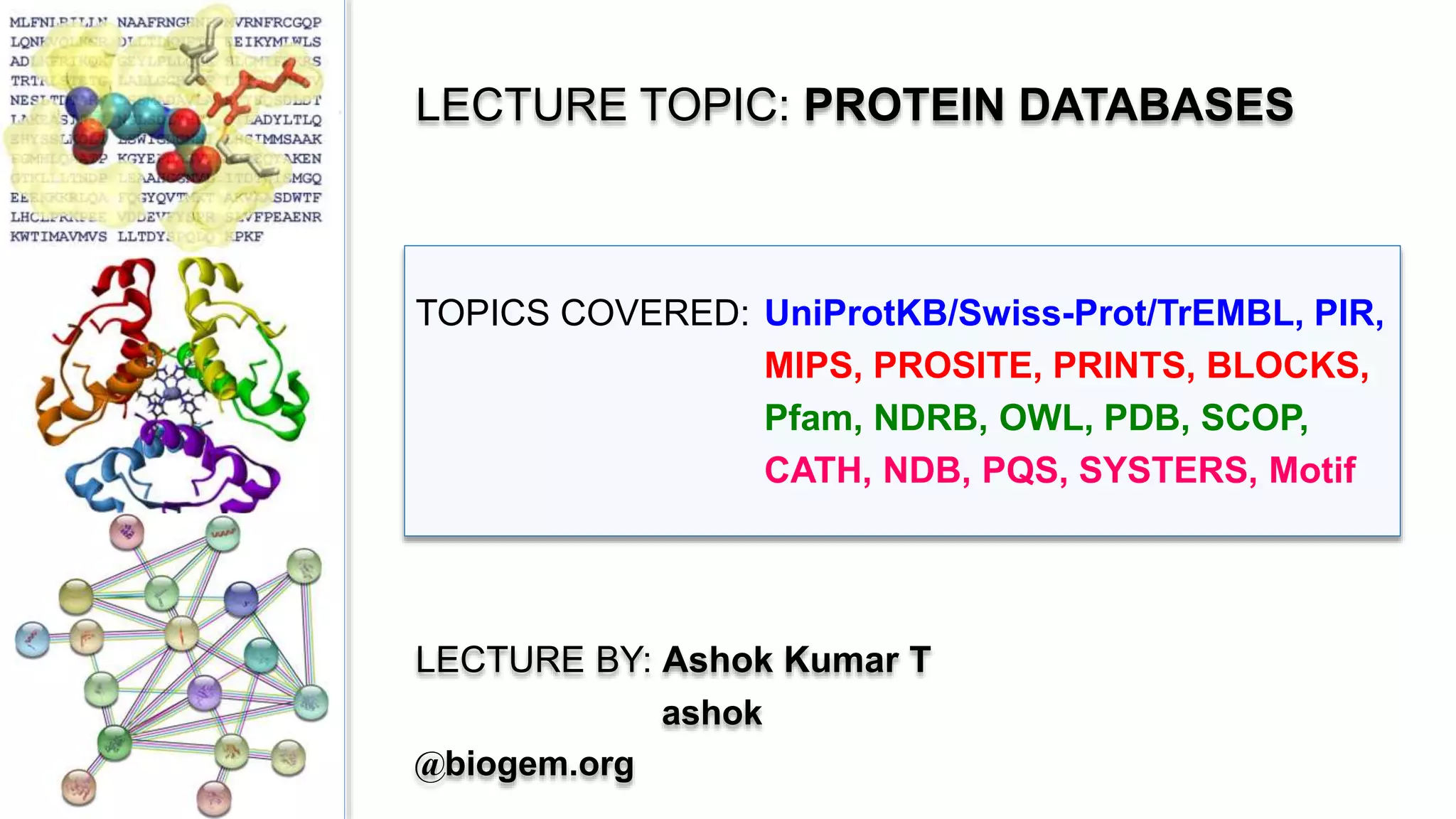 Protein Databases | PPSX