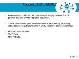 Protein database | PPT