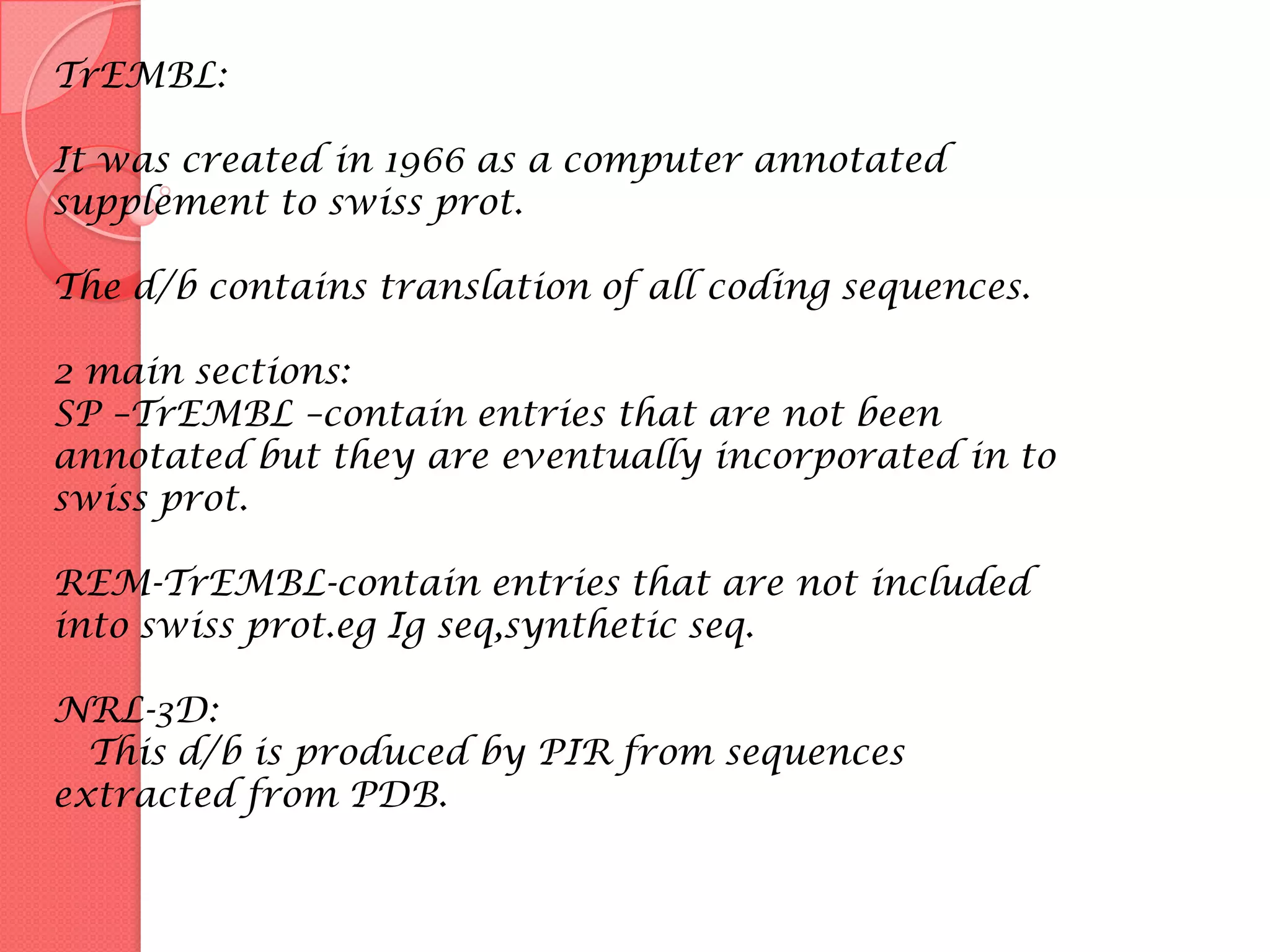 Protein databases | PPTX