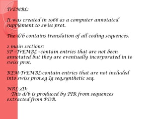 Protein databases | PPTX