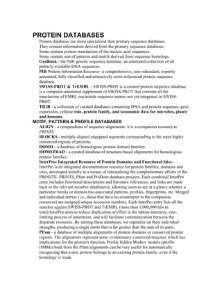 Protein databases | PDF