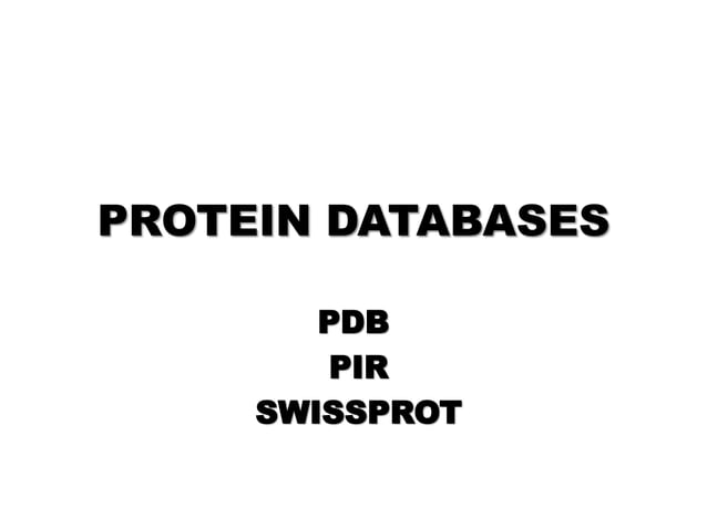 Protein Databases | PPTX