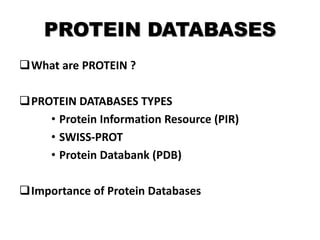 Protein Databases | PPTX