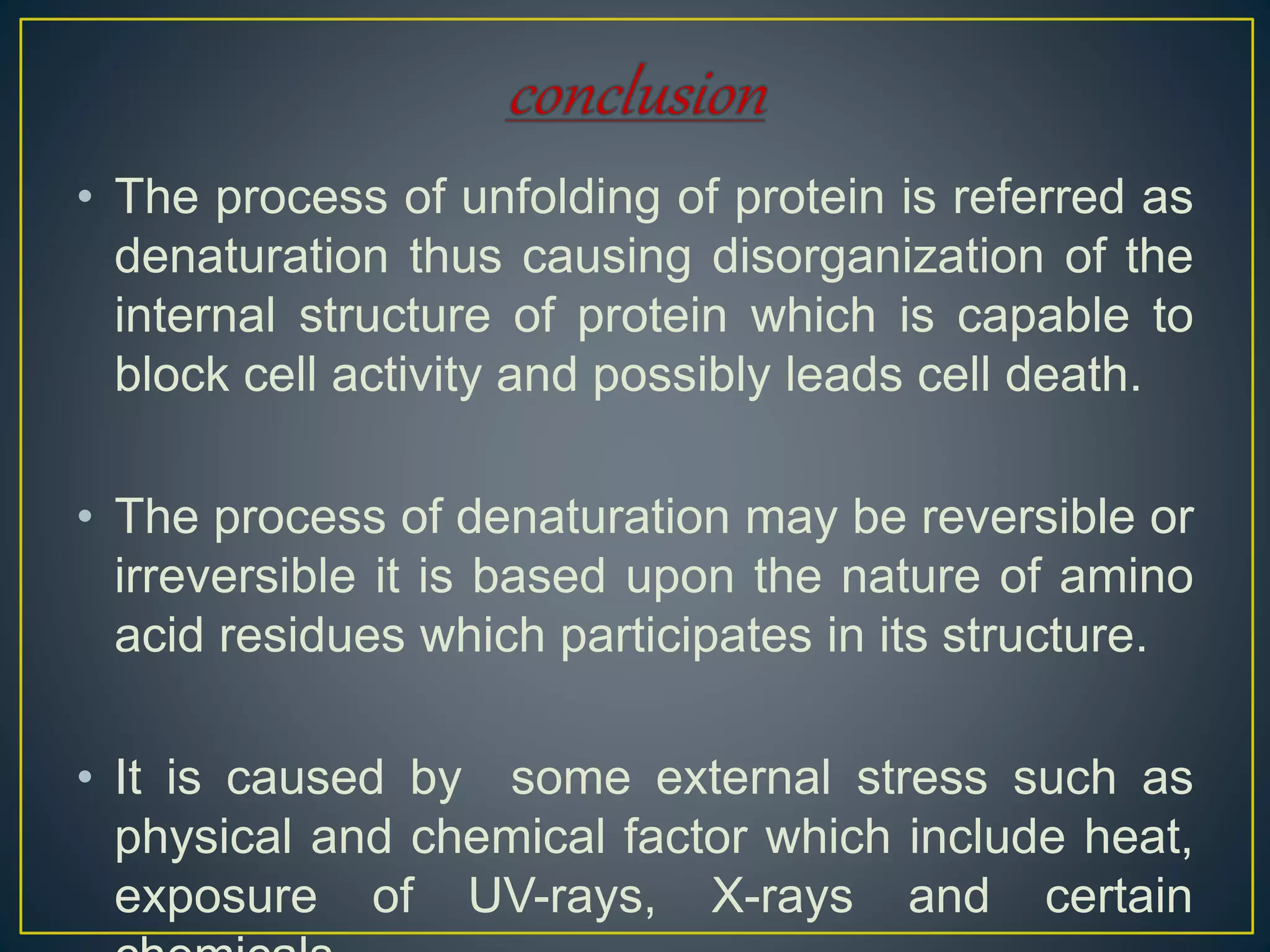 Protein denaturation | PPTX