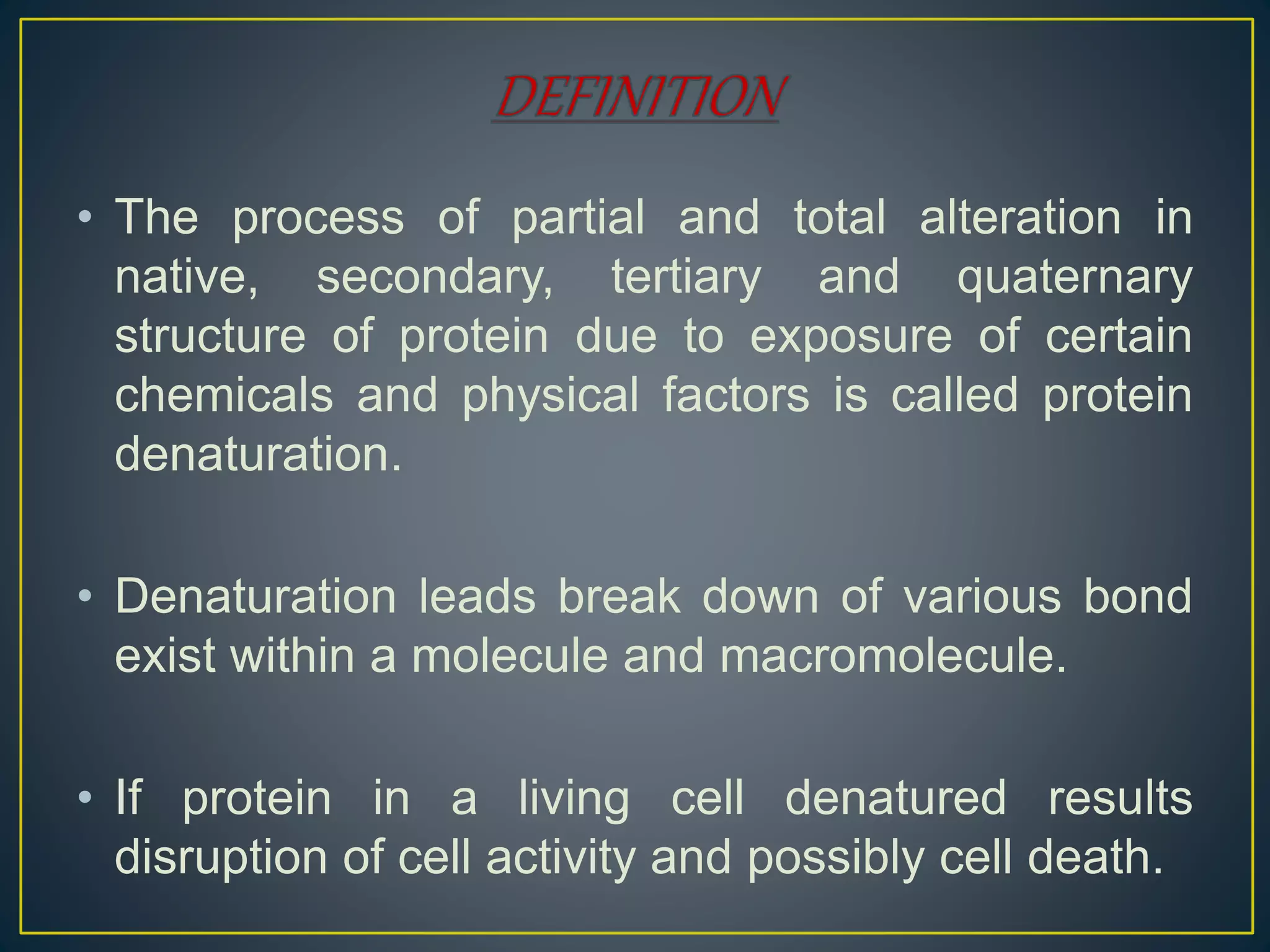 Protein denaturation | PPTX