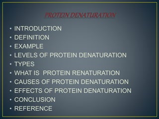 Protein denaturation | PPTX