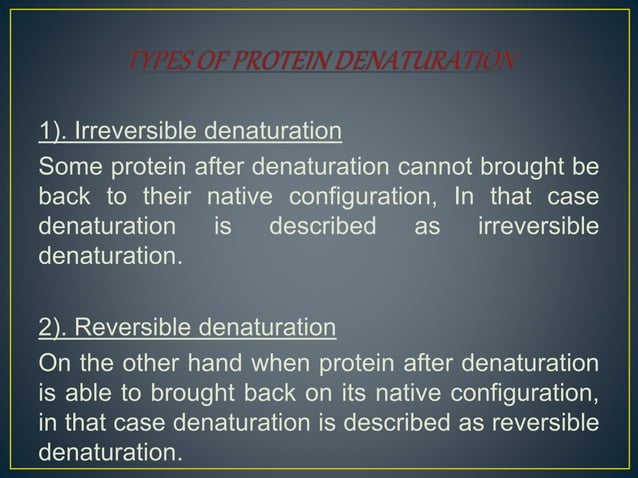 Protein denaturation | PPTX | Chemistry | Science