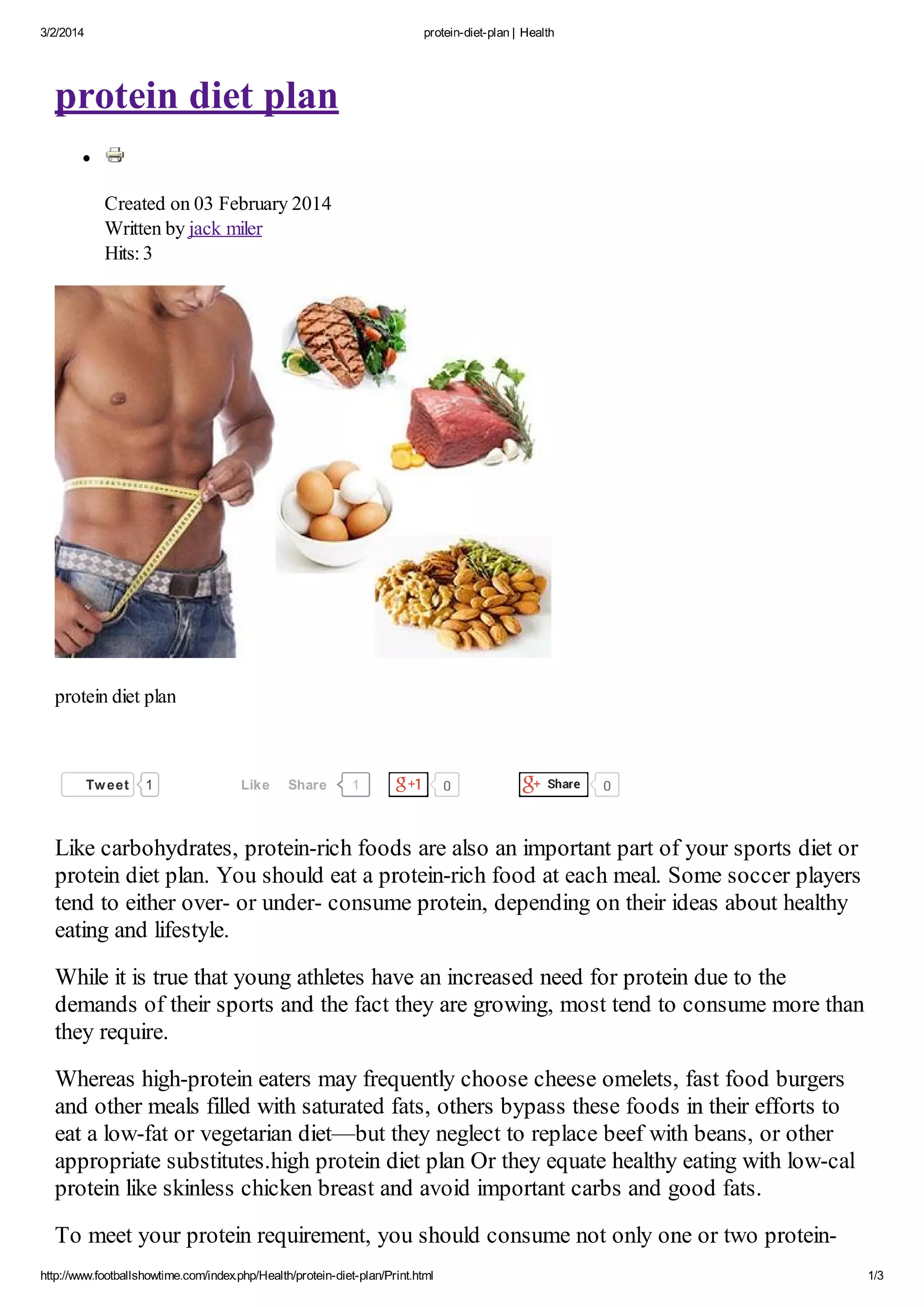 Protein diet plan | PDF