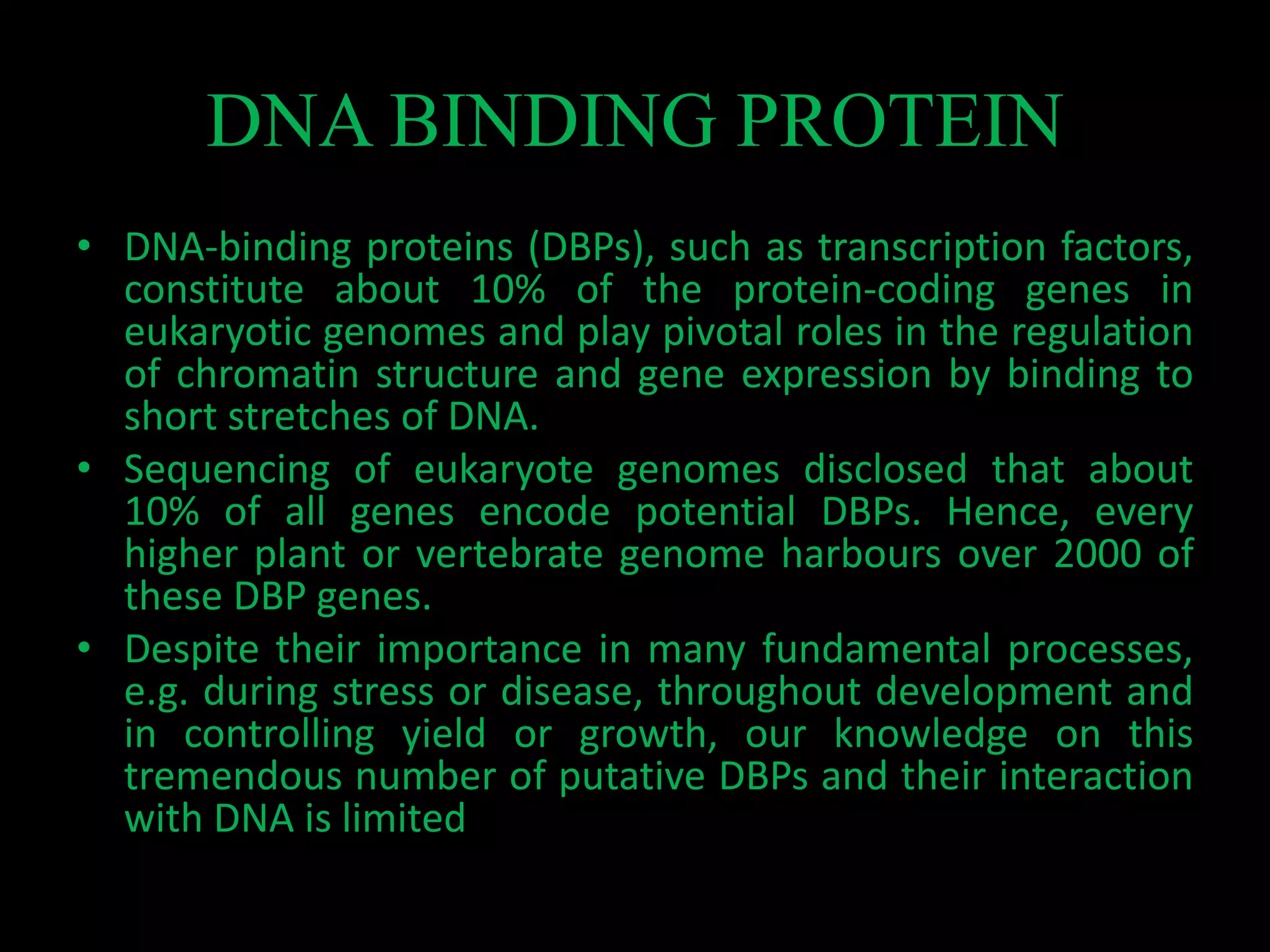 Protein – DNA interactions, an overview | PPTX | Biotech and Biomedical ...