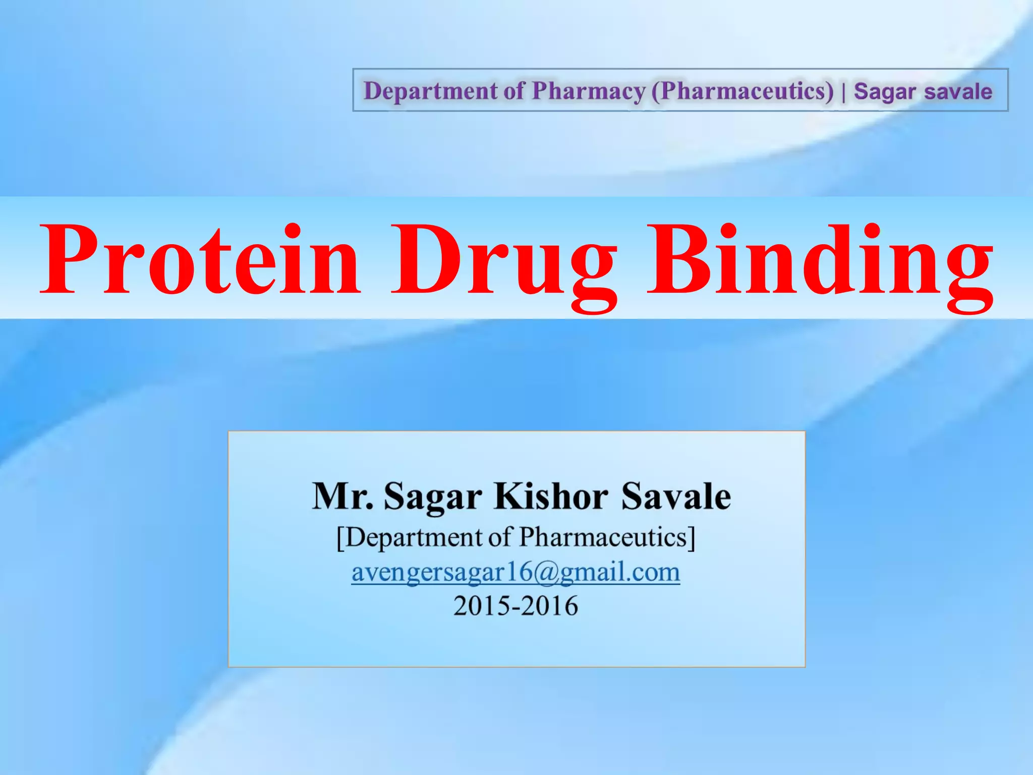 Protein drug binding | PPT