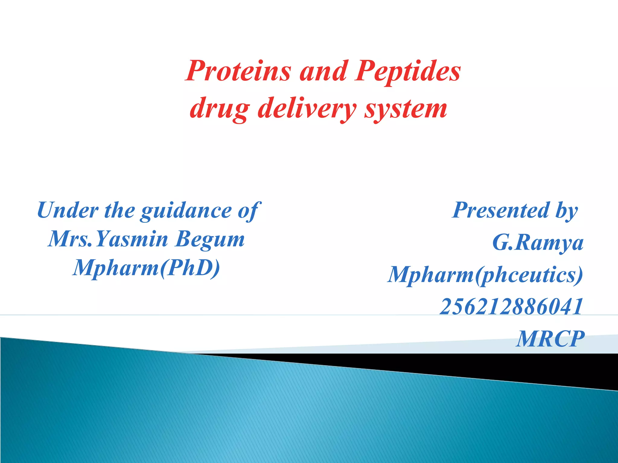Protein drug delivery systems2 | PPT