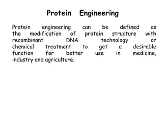 Protein engineering and its techniques himanshu | PPTX | Biotech and ...