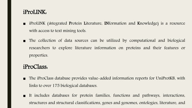 Protein information resource (PIR) | PPTX | Databases | Computer ...