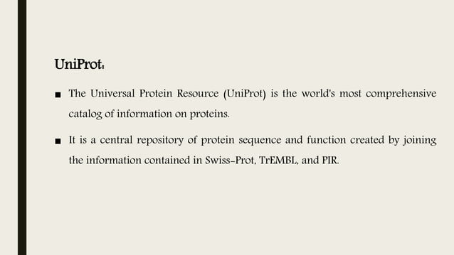 Protein information resource (PIR) | PPTX | Databases | Computer ...