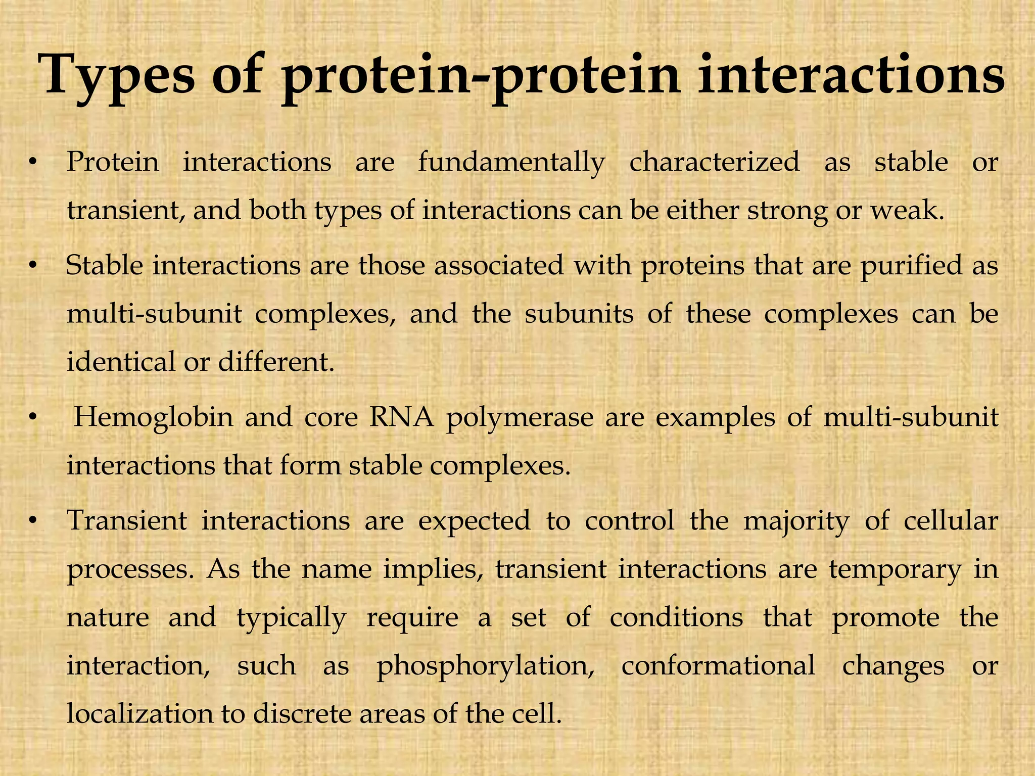 Protein interaction, types by kk sahu | PPTX