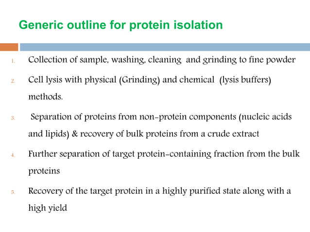 Protein isolation and quantification | PPTX | Chemistry | Science