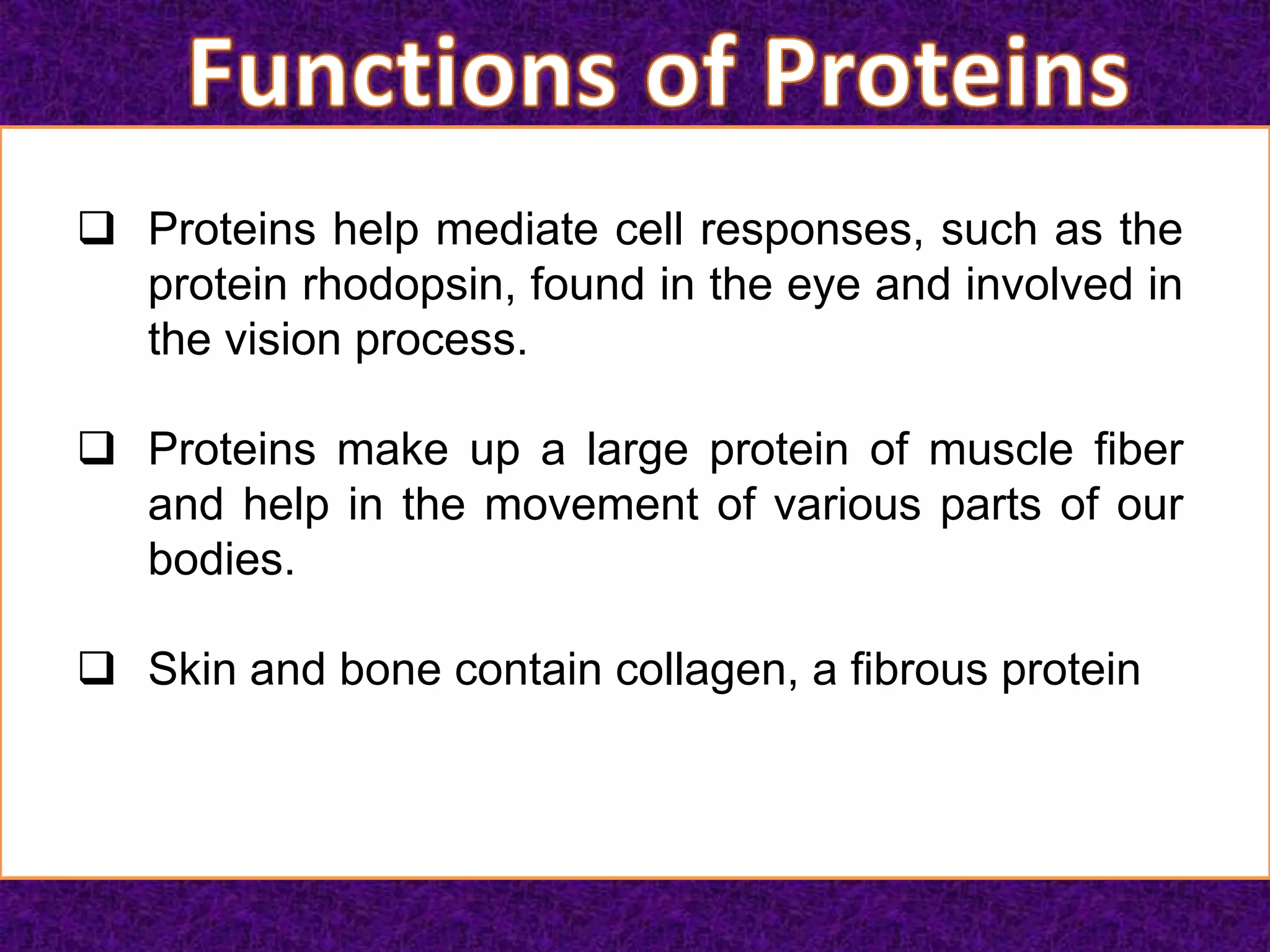 Protein; its functions | PPTX