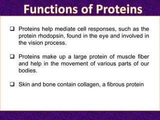 Protein; its functions | PPT