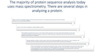 Protein mass spectrometry data analysis. | PPTX