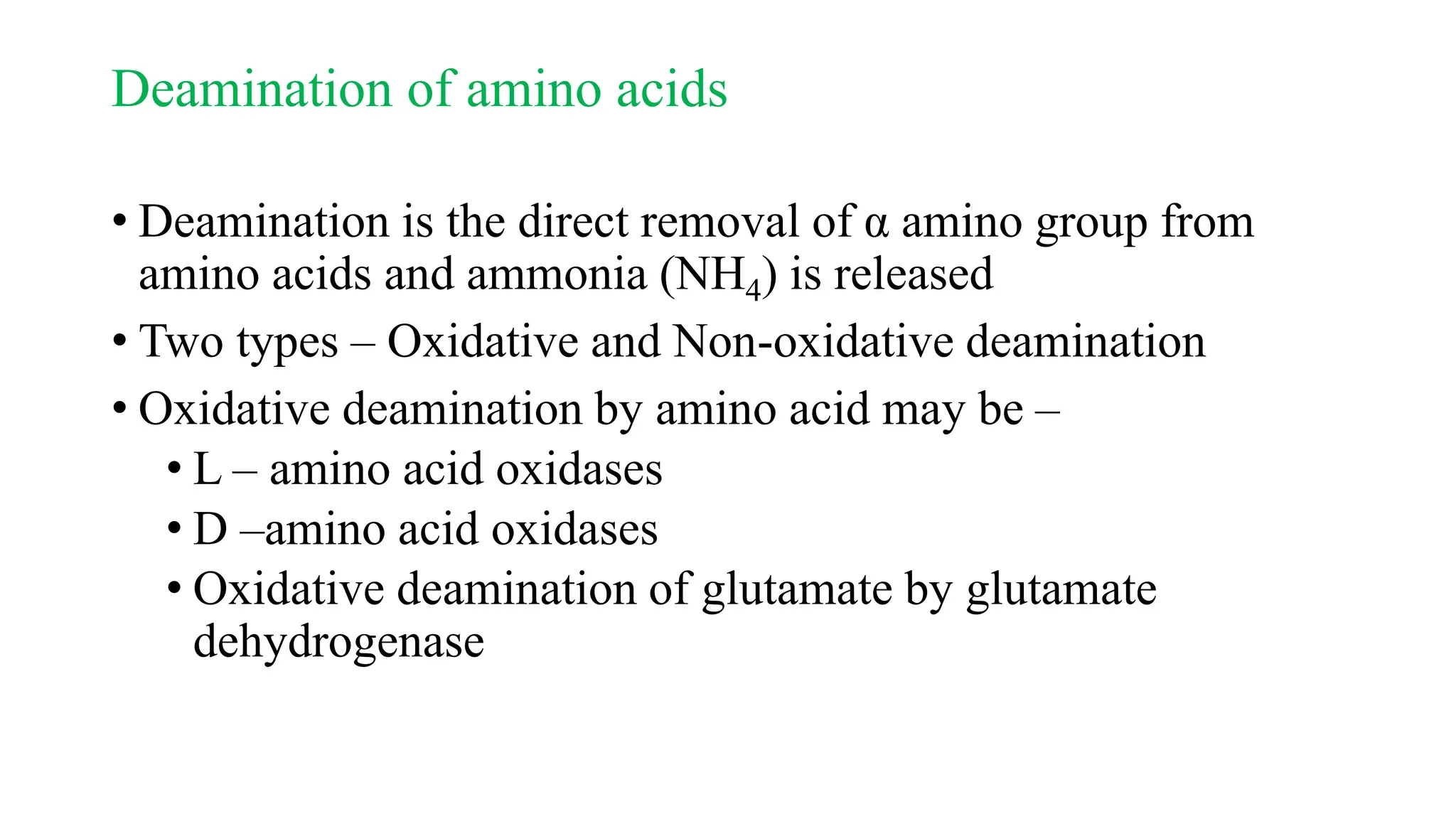 Protein metabolism transamination deamination, fate of ammonia, urea ...