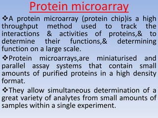 Protein microarray Preparation of protein microarray Different methods of arraying the proteins ...