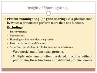 Protein moonlighting | PPTX