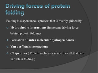 Proteins folding and denaturation | PPTX