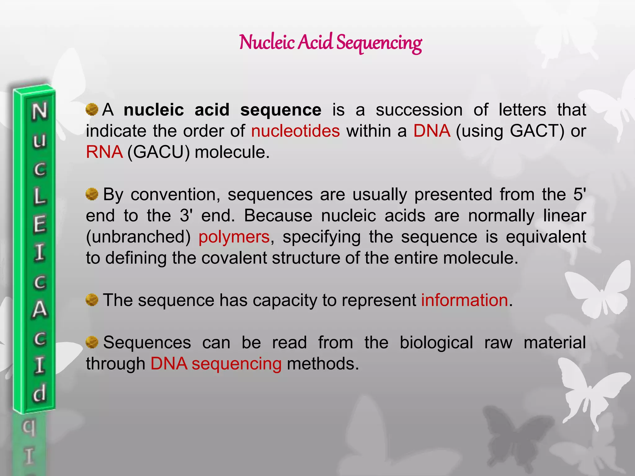 Protein and nucleic acid sequencing | PPT