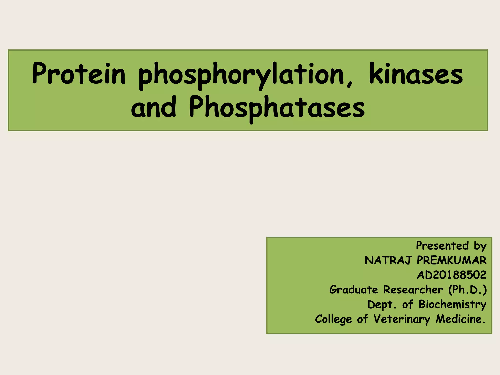 Protein phosphorylation, kinases and phosphatases | PPTX | Endocrine ...