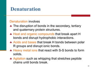 AMINO ACIDS AND PROTEINS, DENATURATION OF PROTEINS | PPTX