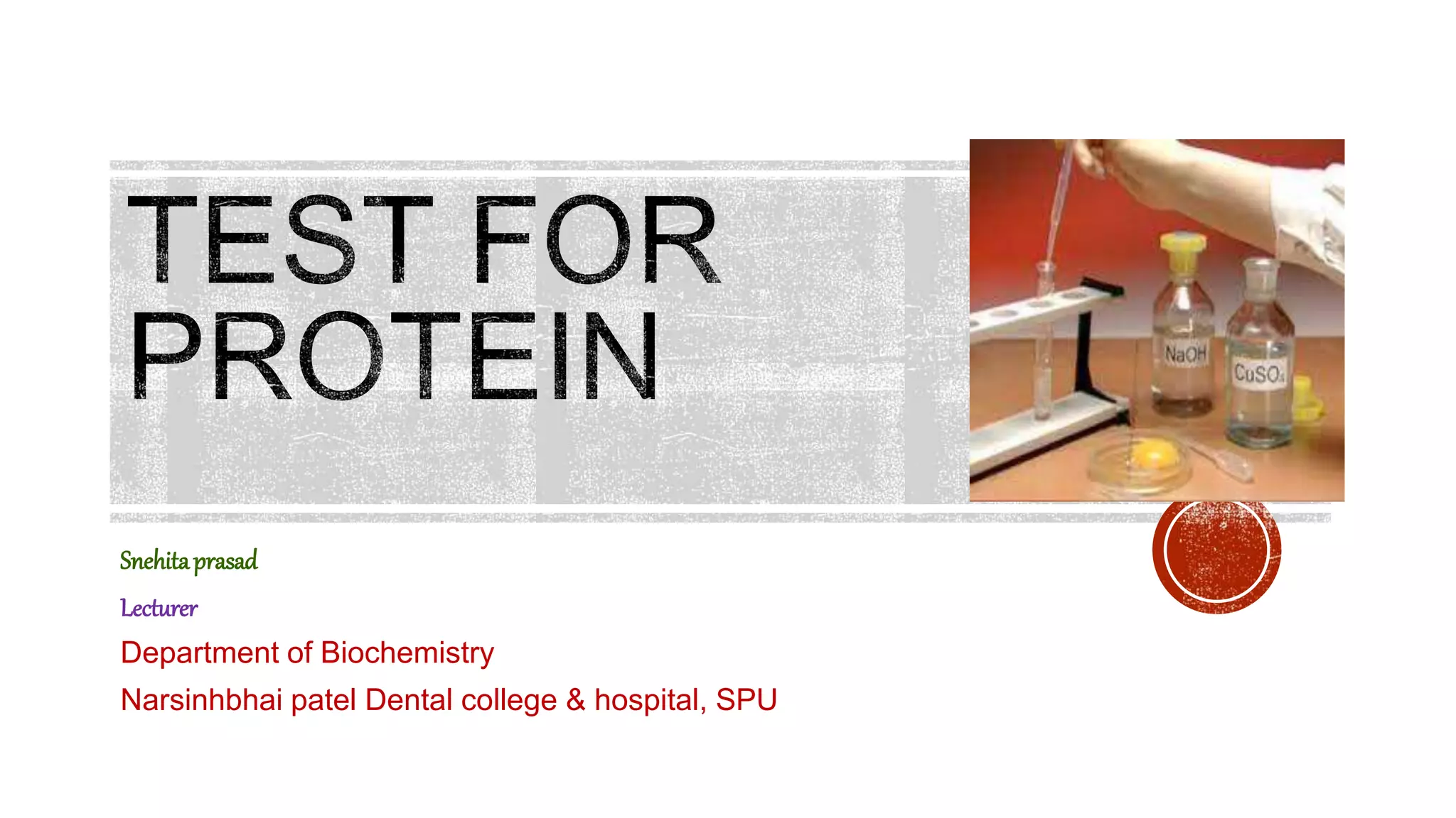 Test for Protein practical | PPTX