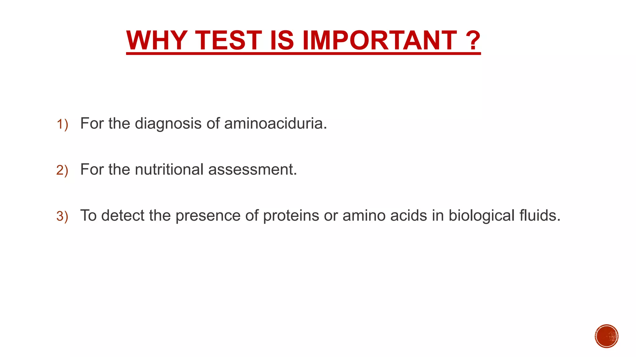 Test for Protein practical | PPTX