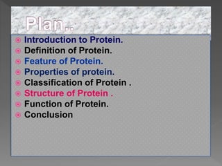 Protein Classification & Features By Syekat | PPTX