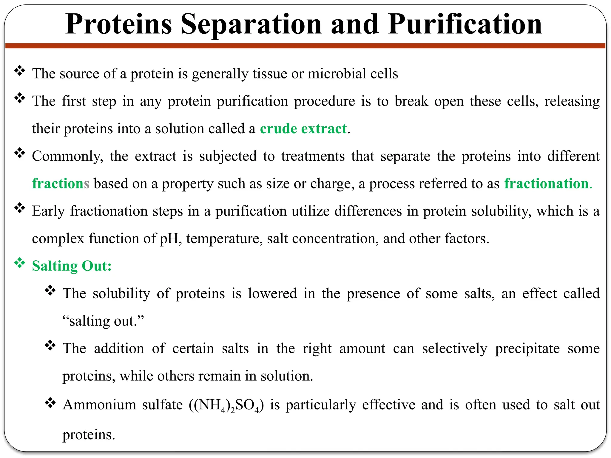 Detailed methods for the purification of proteins.pptx