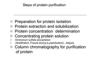 Protein purification stratigies | PPT
