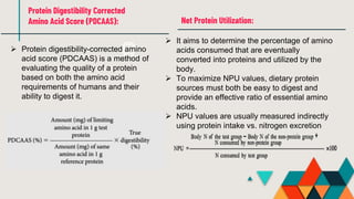 Protein quality,Assesment method,Requirement,Protien food source ...