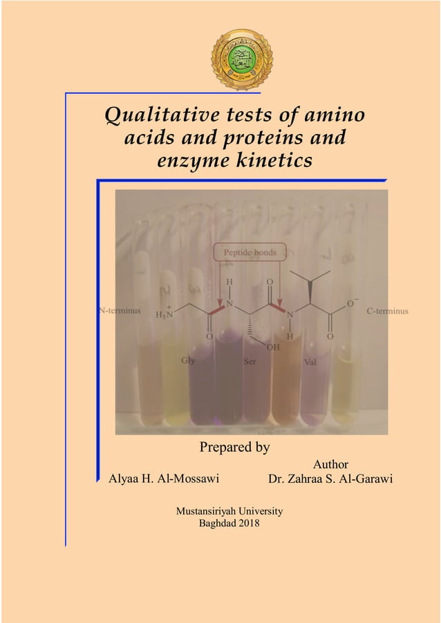 Qualitative tests of amino acids and proteins and enzyme kinetics | PDF ...