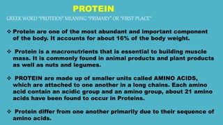 PROTEINS.pptx . | PPTX