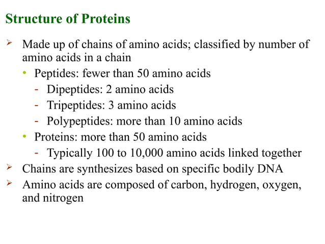Proteins - Proteins are chains of combination of amino acids | PPT