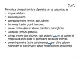 Proteins (Structural VS Functional proteins and their use) | PPTX