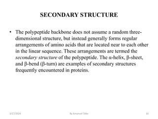 Proteins are macromolecules that have a wide range of function in our ...