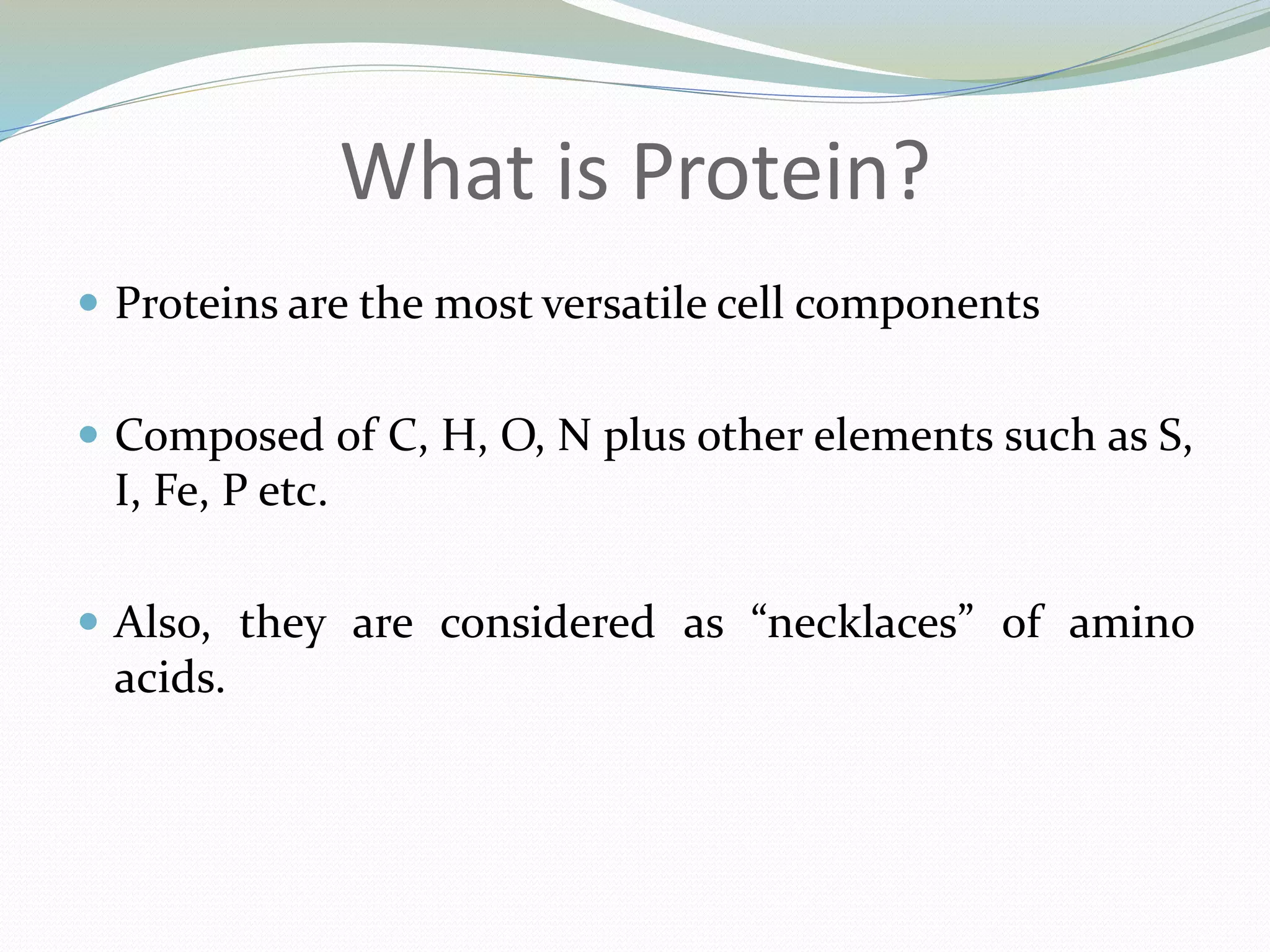 Proteins and Amino acids | PPTX