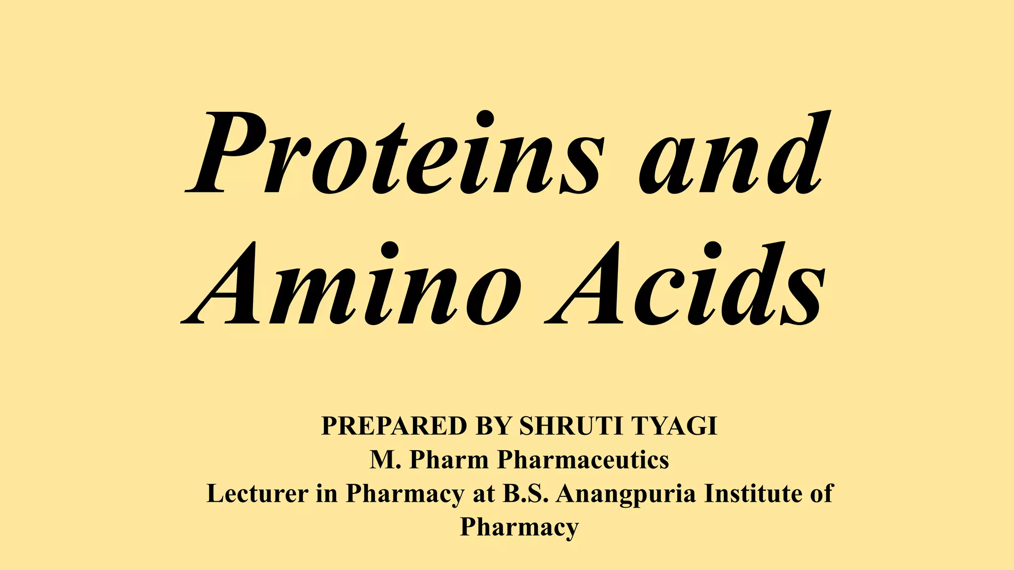 Proteins and amino acids | PPT